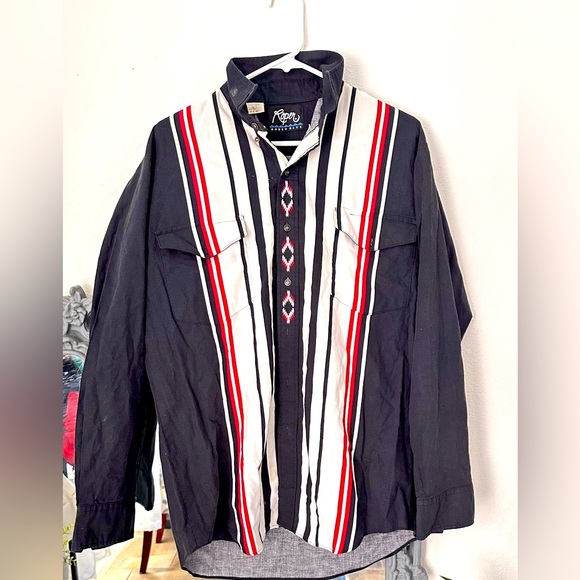 Roper | Shirts | Roper Rodeo Blue 98s Western Shirt Sz L | Poshmark